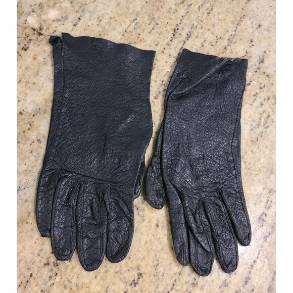 Accessories | Vintage Womens Size M Black Pig Leather 9 Long Gloves ...